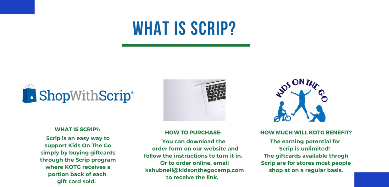 Shop With Scrip | Kids On The Go